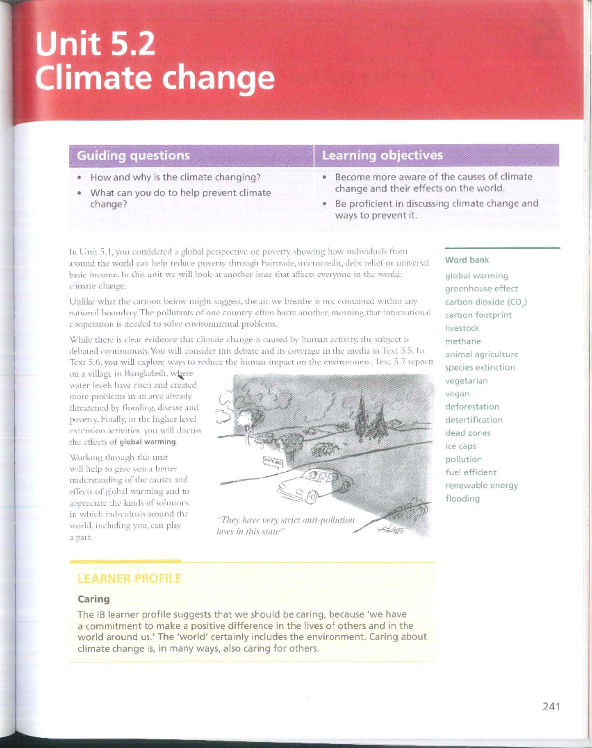 Unit Climate Change - Unit 5 Climate change Guiding questions Learning ...
