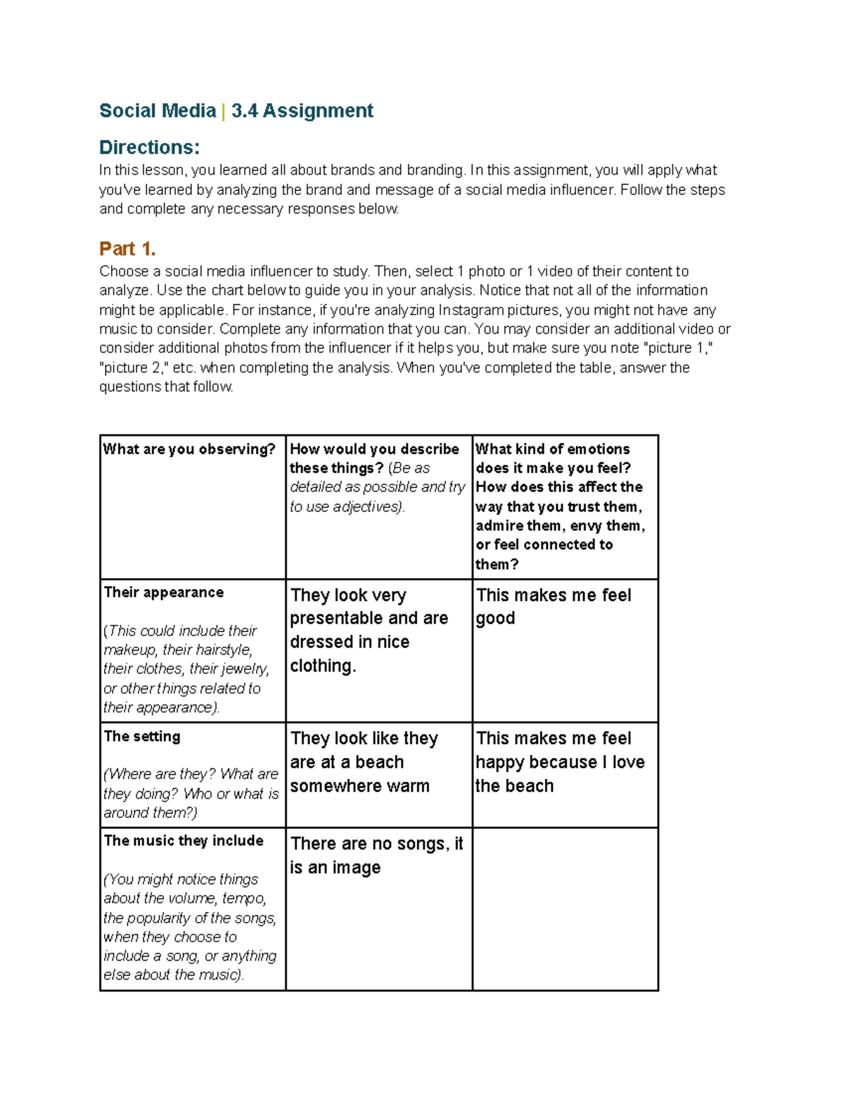 SM 3.4 Asgmnt - online social media class - Social Media | 3 Assignment ...