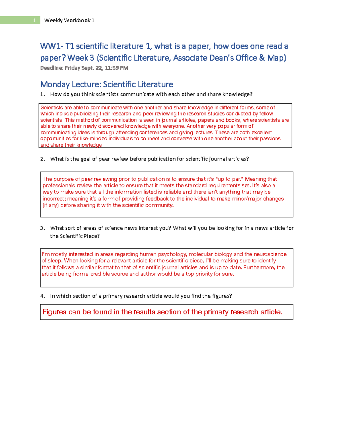 Science 1A03 - WW1- week 3 (Scientific literature, AOD) - 1 Weekly ...