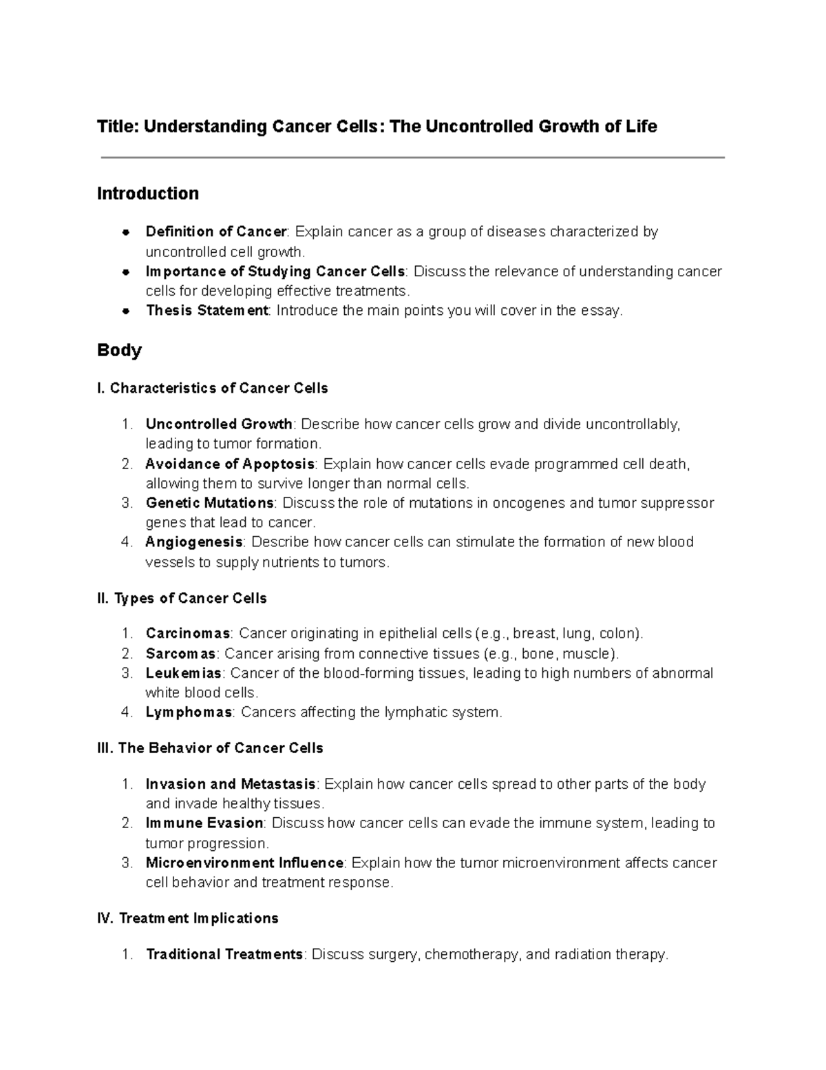 Title Understanding Cancer Cells The Uncontrolled Growth of Life ...