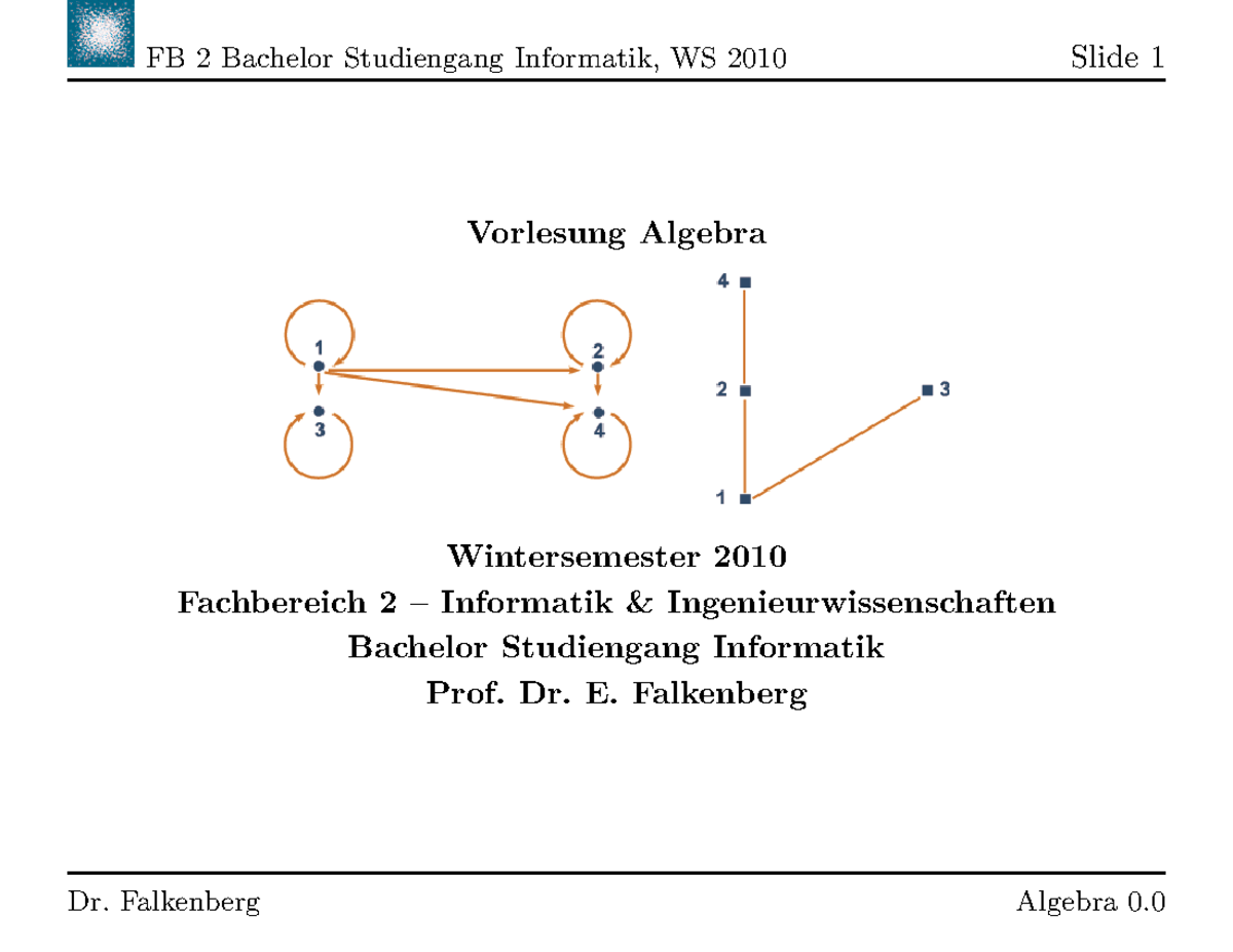 Skript zu Mathematische Grundlagen Algebra von Egbert Falkenberg ...