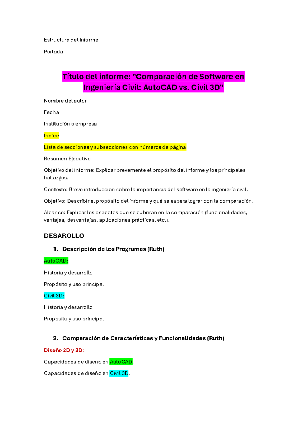 Borrador- Informe Intro - Estructura del Informe Portada Título del ...