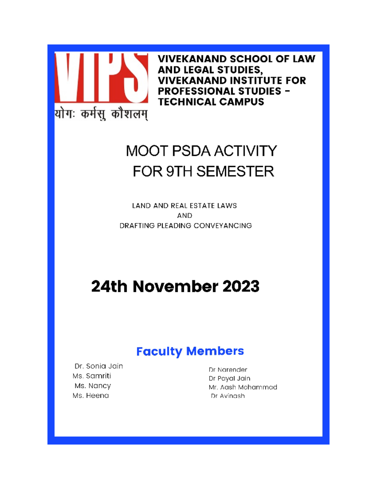 9th sem moot - 45syiobiiu - Vivekananda Institute of Professional ...