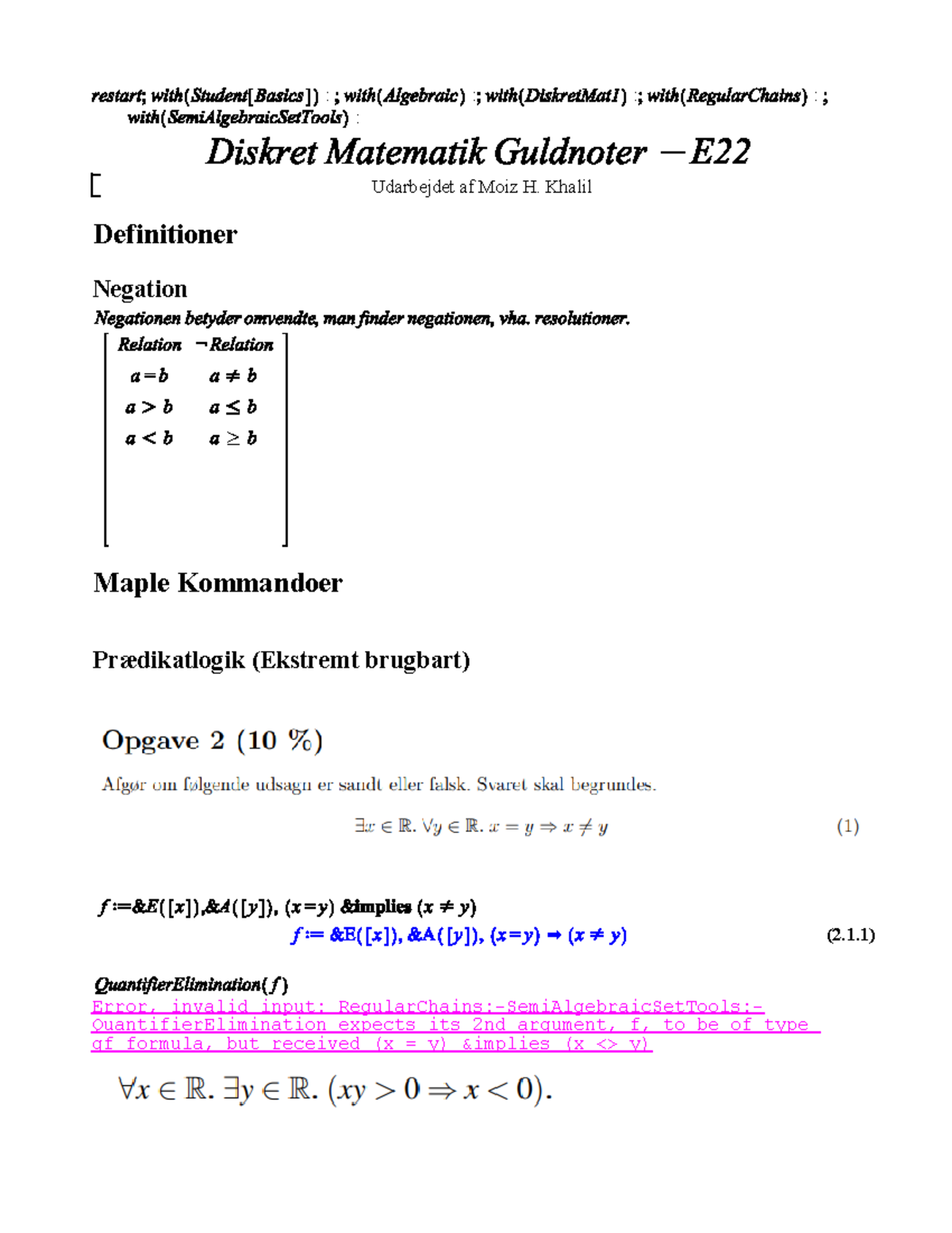 Diskret Matematik Guldnoter - (2.1)(2.1) : : : : : K Udarbejdet af Moiz ...
