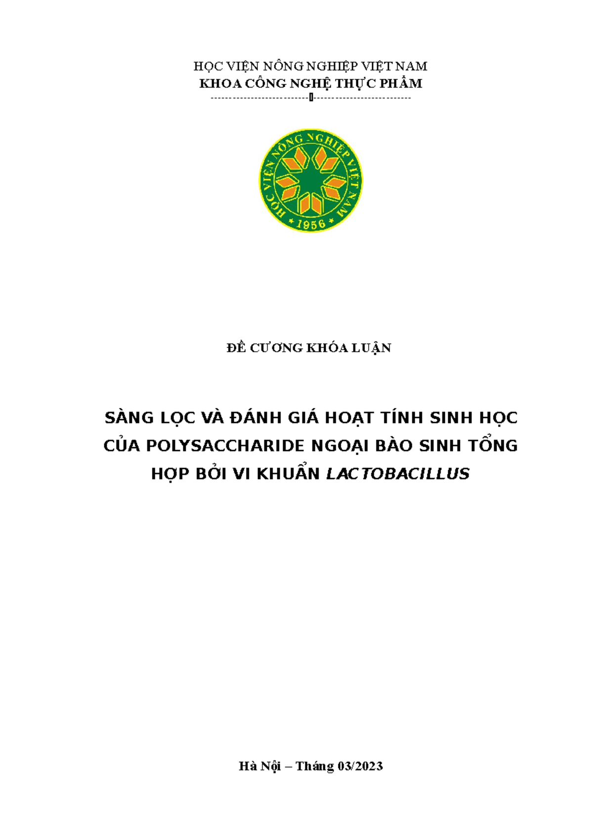 Khoa Luan-tài - kltn - HỌC VIỆN NÔNG NGHIỆP VIỆT NAM KHOA CÔNG NGHỆ ...
