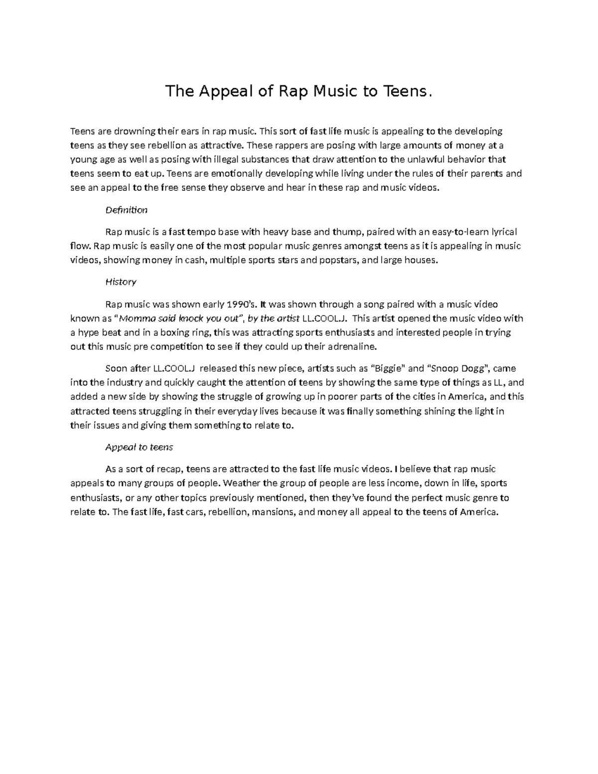 The Appeal of Rap Music to Teens - Teens are drowning their ears in rap ...