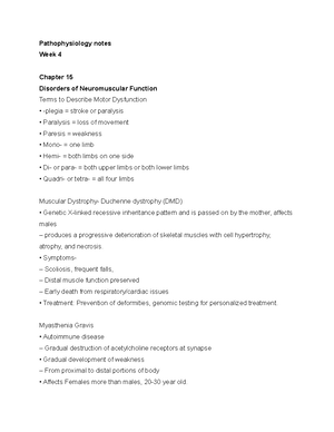 Pathophysiology Notes Week 3 - Pathophysiology Notes Week 3 Chapter 9 ...