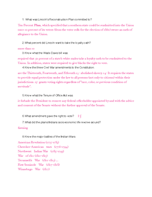 US History since 1877 Exam 1 Flashcards Quizlet - US History since 1877 ...