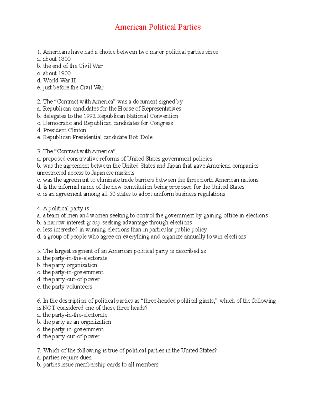 American Political Parties - American Political Parties Americans have ...