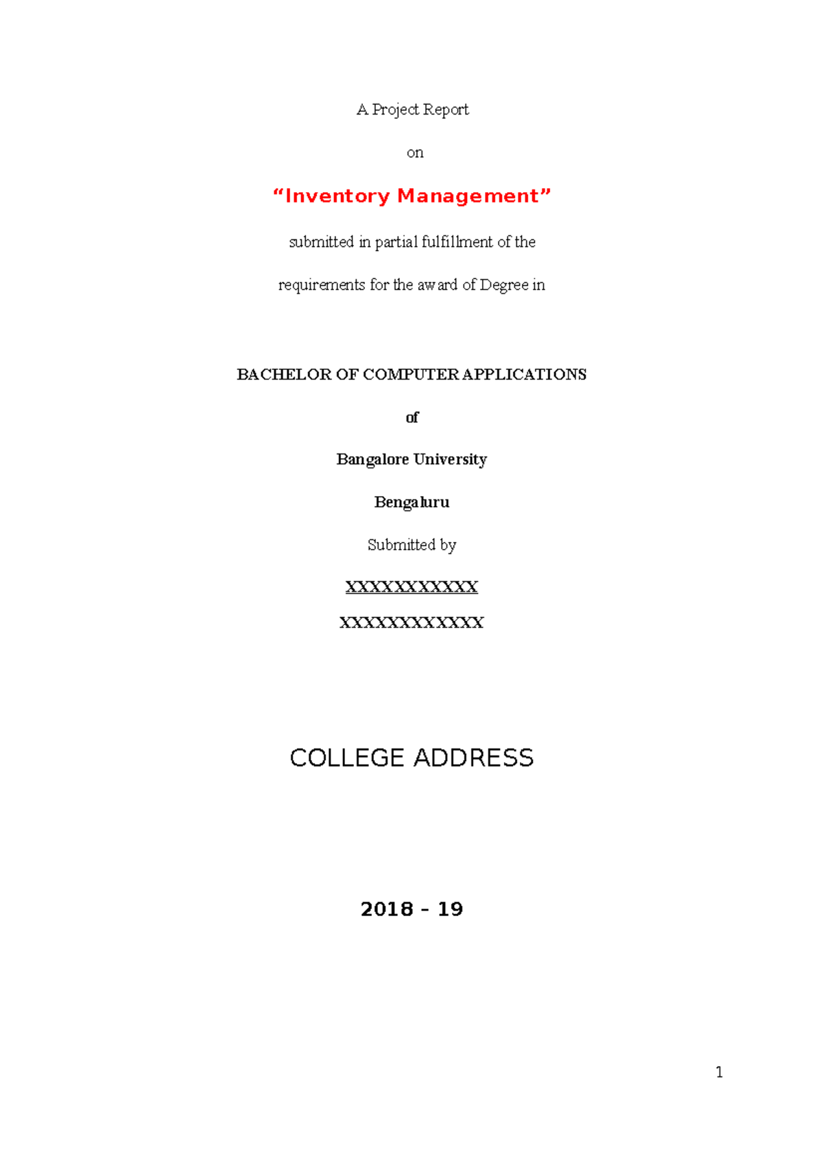 Inventory management - A Project Report on “Inventory Management ...
