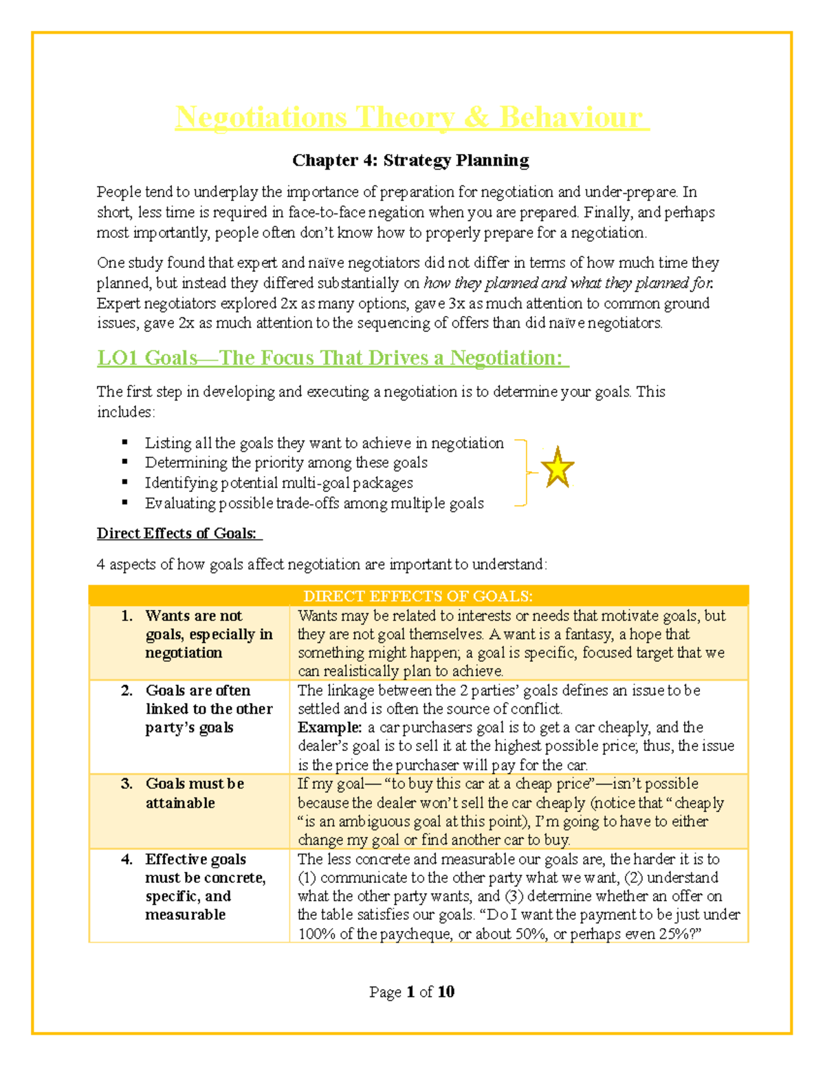 Negotiation Ch 4 Note - Negotiations Theory & Behaviour Chapter 4 ...