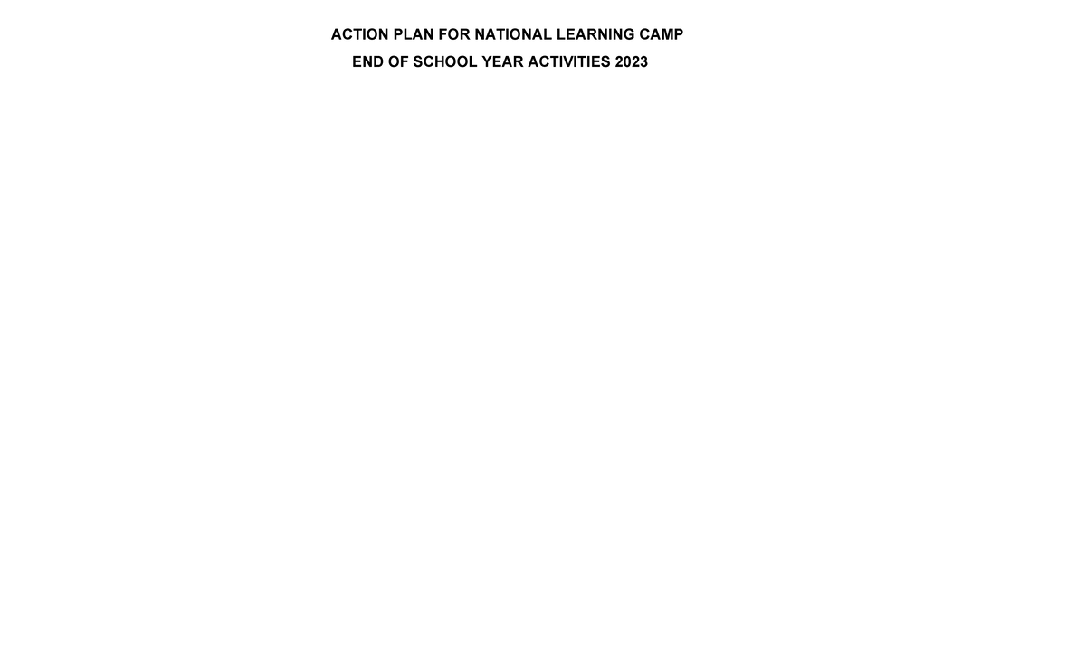 Action Plan for NLC 2023 ICCS - ACTION PLAN FOR NATIONAL LEARNING CAMP ...