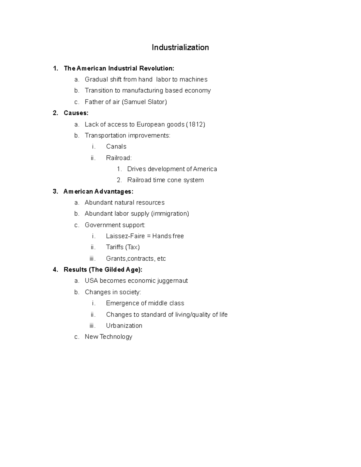 Industrialization - The American Industrial Revolution: a. Gradual ...