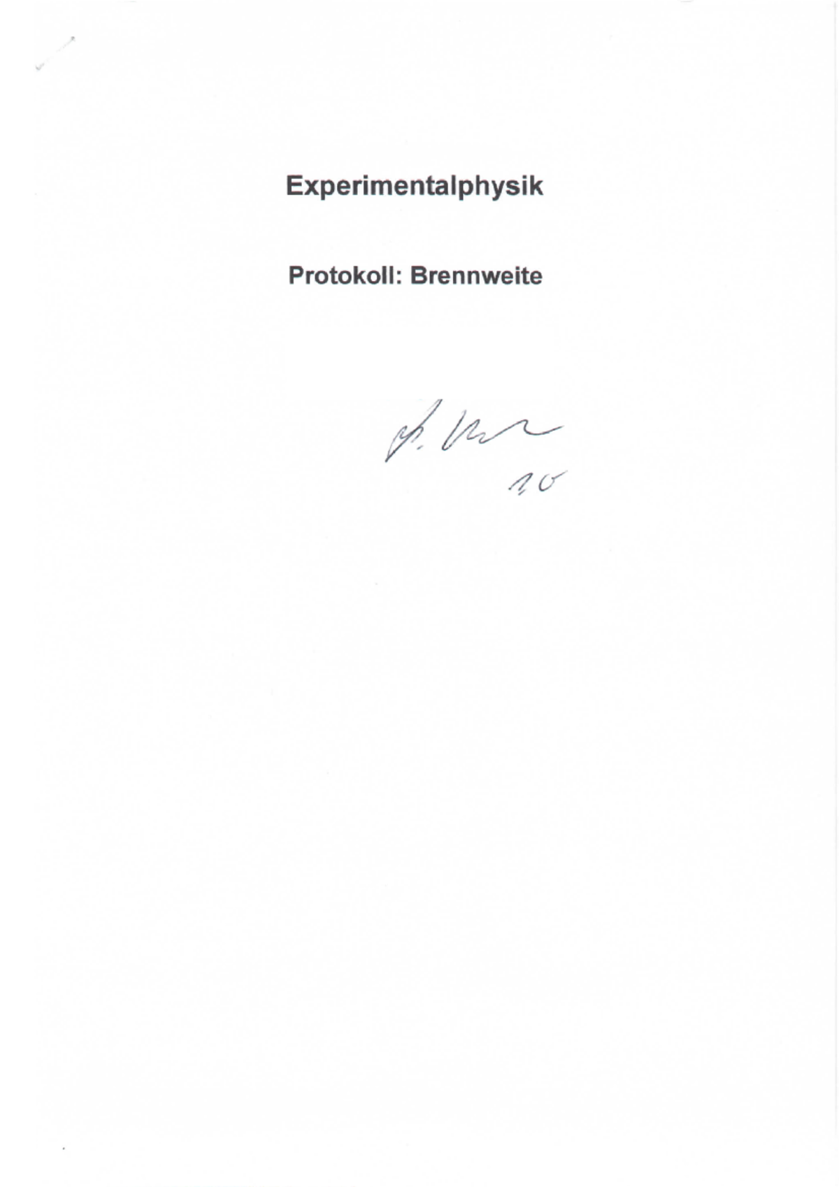 Exp Physik Protokoll Brennweite - Protoko ll:Brennweite 2 ...