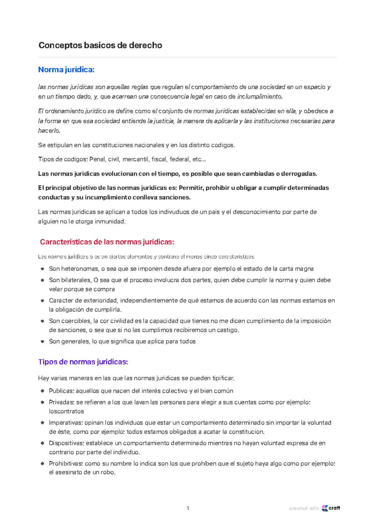 Conceptos basicos de derecho - El ordenamiento juridico se define como ...