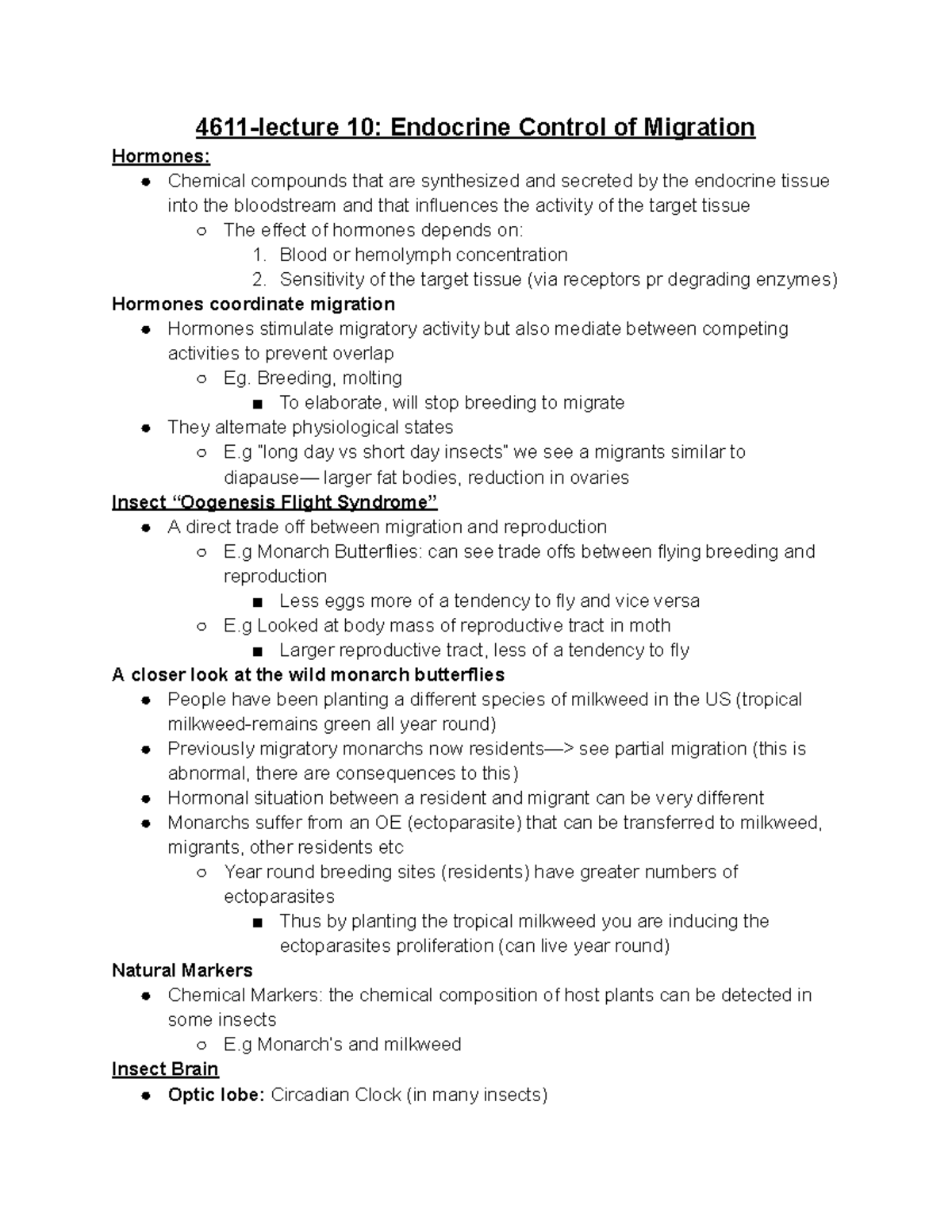 4611 lecture 10: endocrine control of migration - 4611-lecture 10: Endocrine Control of ...