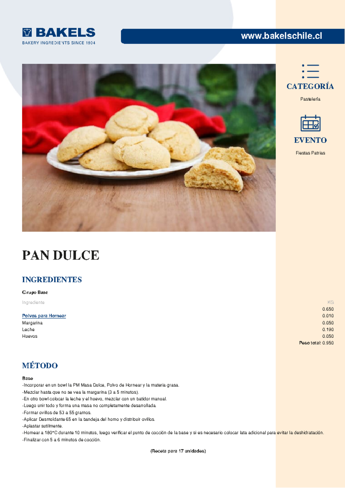 Pan-Dulce - receta fácil del pan dulce - CATEGORÍA Pastelería EVENTO ...