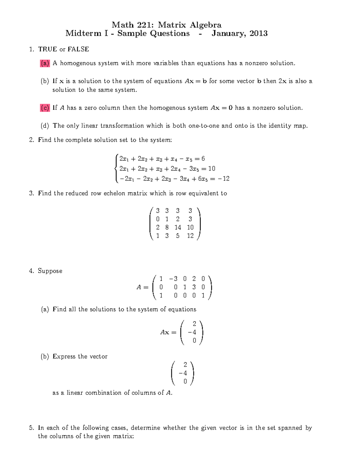 Mid1-practice 1 - Mid1-practice - Math 221: Matrix Algebra Midterm I ...