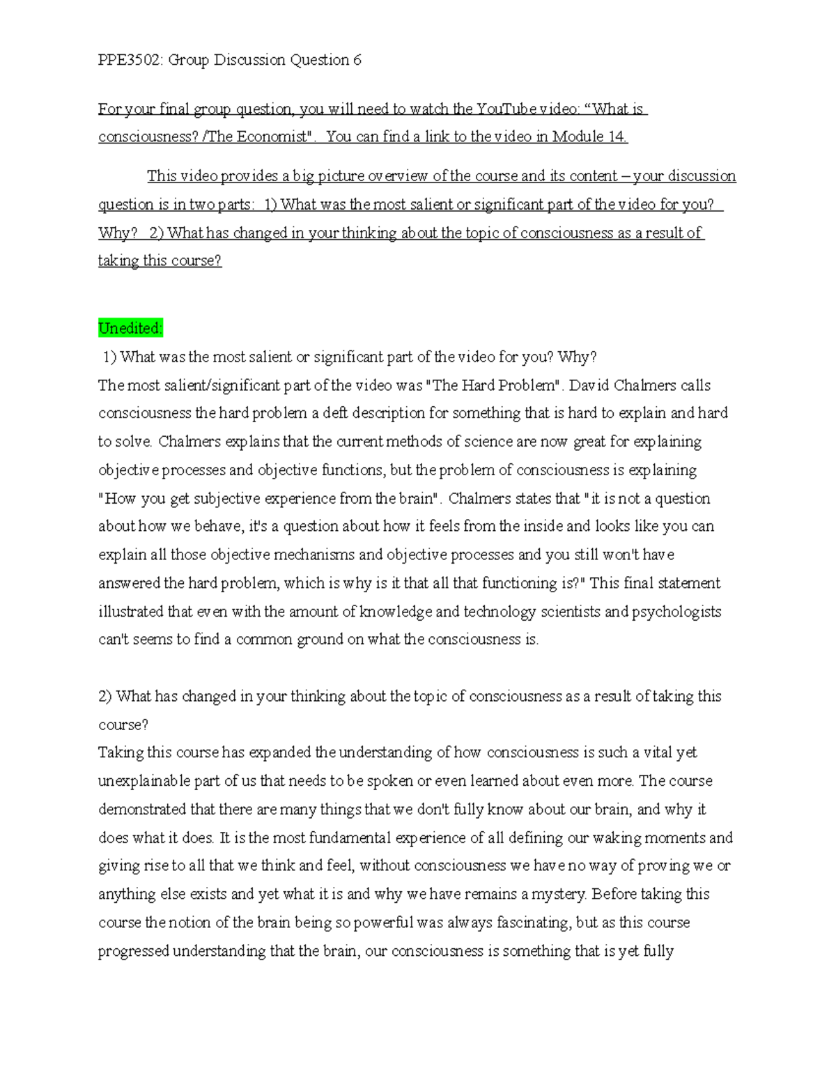 PPE3502-Discussion Question 6 - PPE3502: Group Discussion Question 6 ...