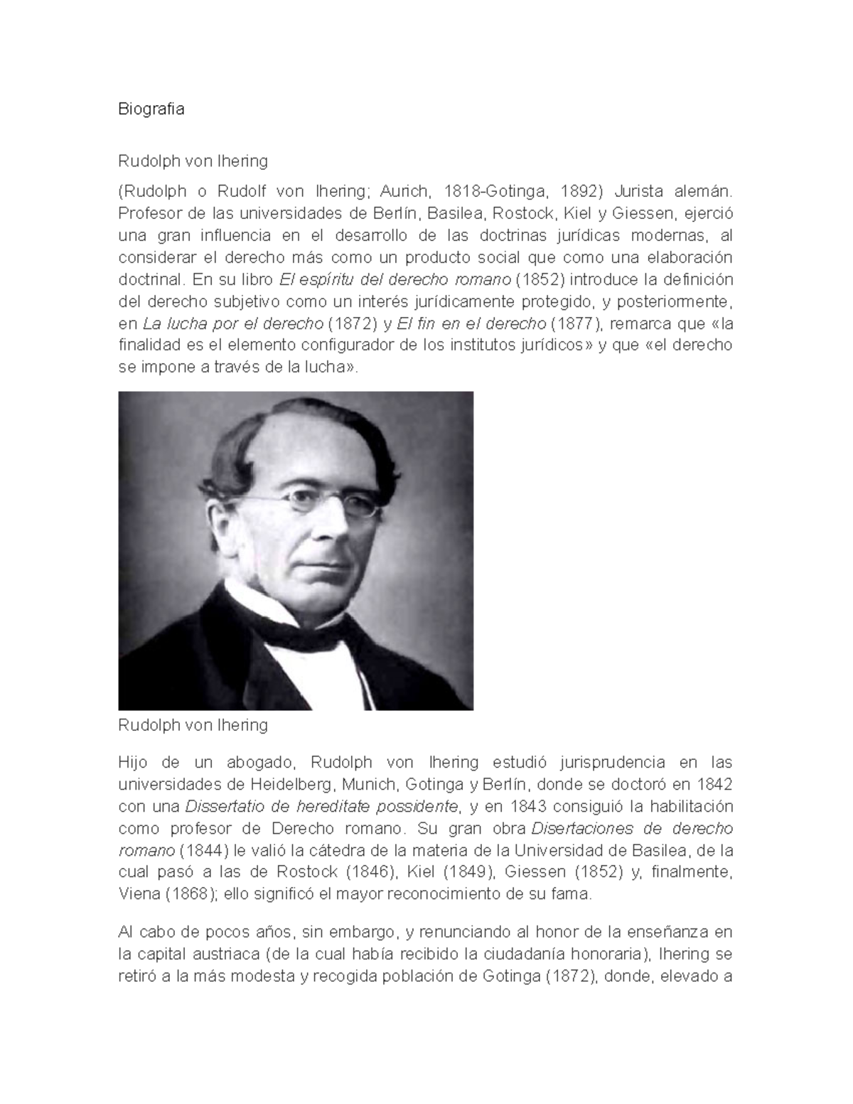 Biografia - Biografia Rudolph von Ihering (Rudolph o Rudolf von Ihering ...
