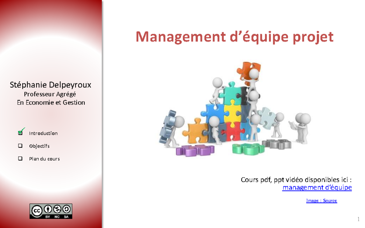 Management d equipe projet - Introduction Objectifs Plan du cours ...