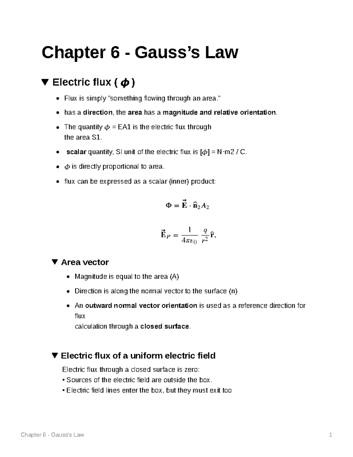 Chapter 6 - These are lecture notes from Prof. Balint's class made from ...