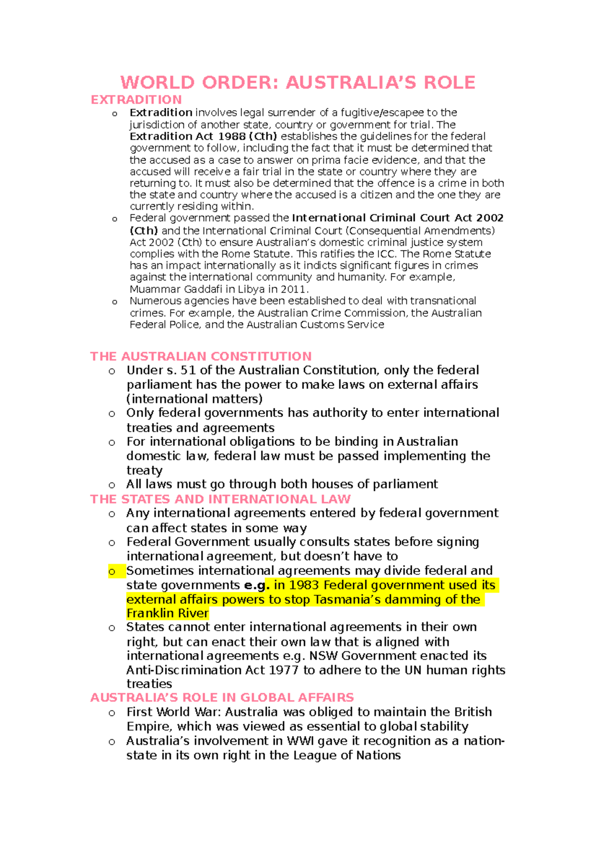 World Order- Australia'S ROLE - WORLD ORDER: AUSTRALIA’S ROLE ...