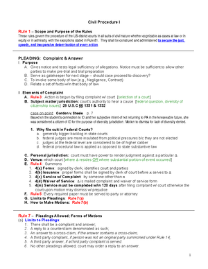 Civil Process and Duties on All Parties - Studocu
