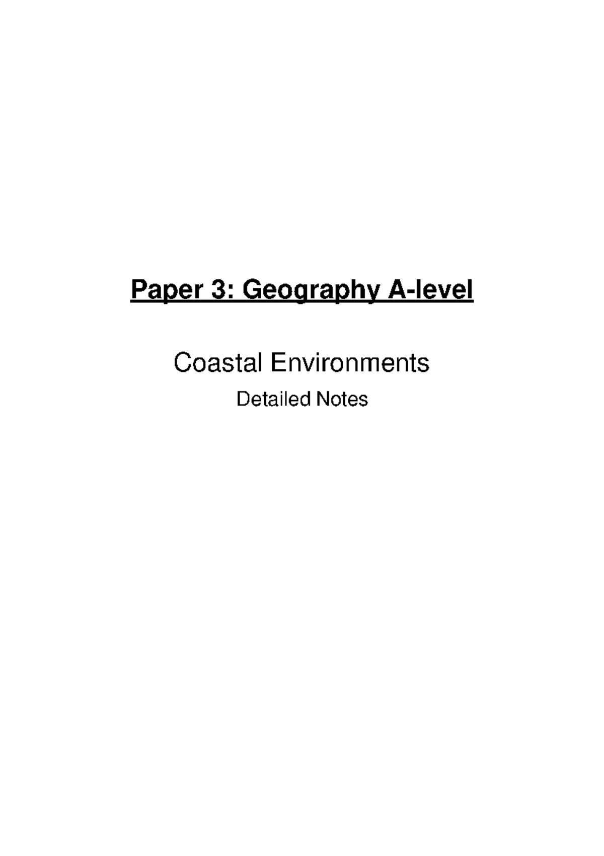 Coastal Environments - good notes - Paper 3 : Geography A-level Coastal ...