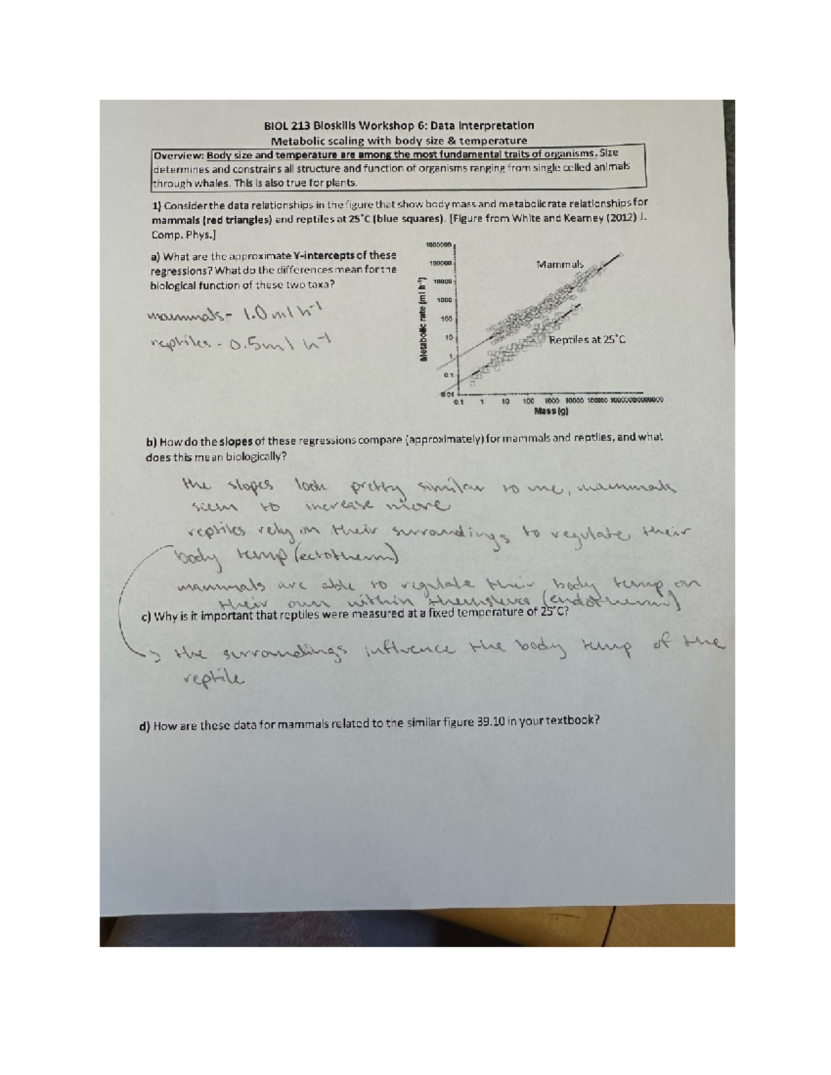 Bio skills ws 1 +6 - Biol 213 - Studocu