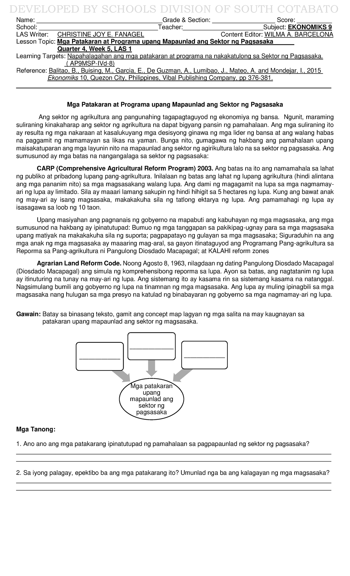 Mga Paraan ng Pagboto - Name: ____________________________________Grade ...