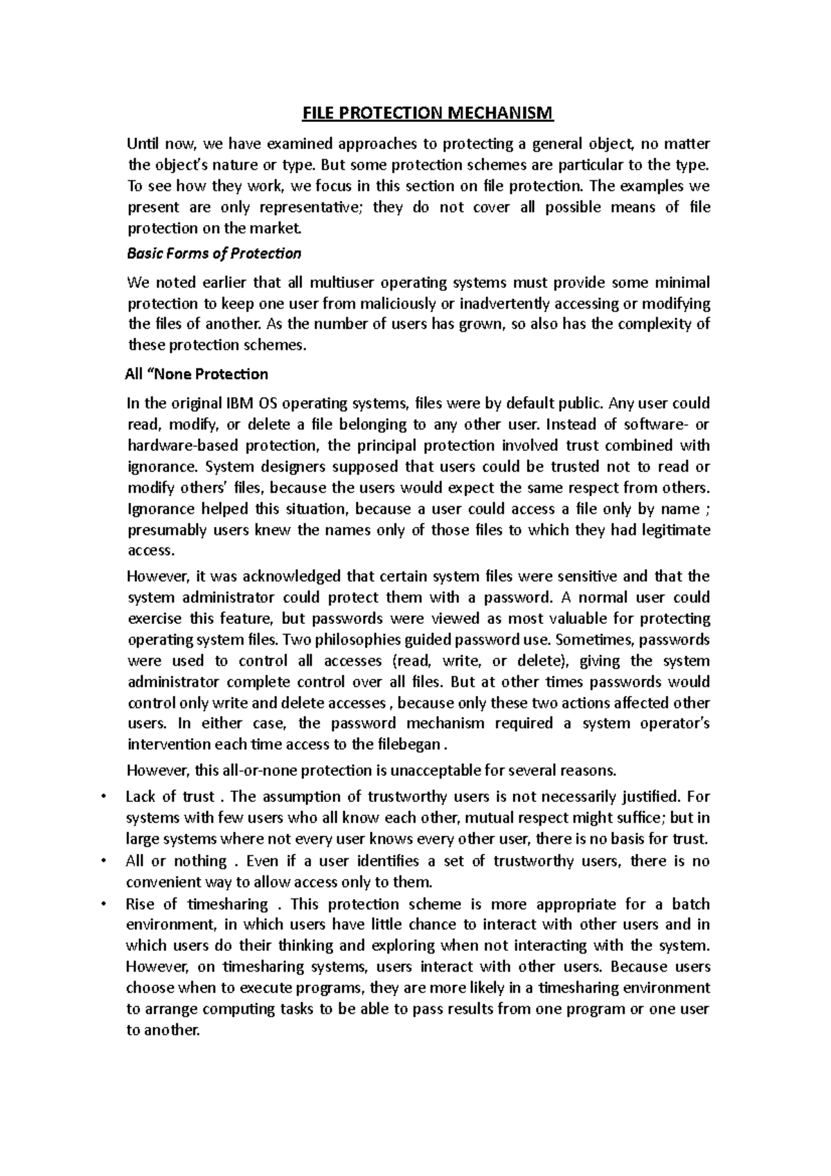 FILE Protection Mechanism - FILE PROTECTION MECHANISM Until now, we ...