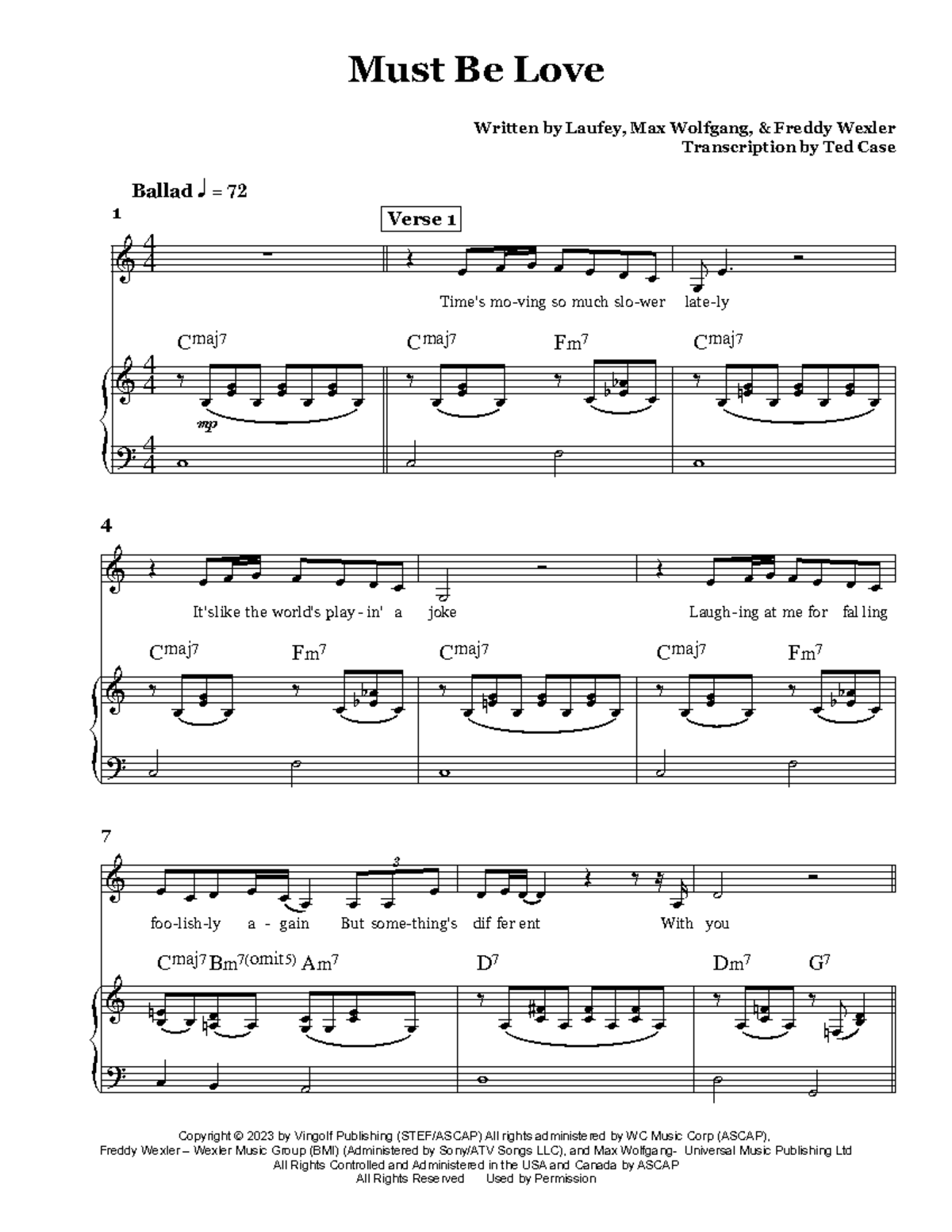 04 Must Be Love piano & vocal - { { { ####### Written by Laufey, Max ...