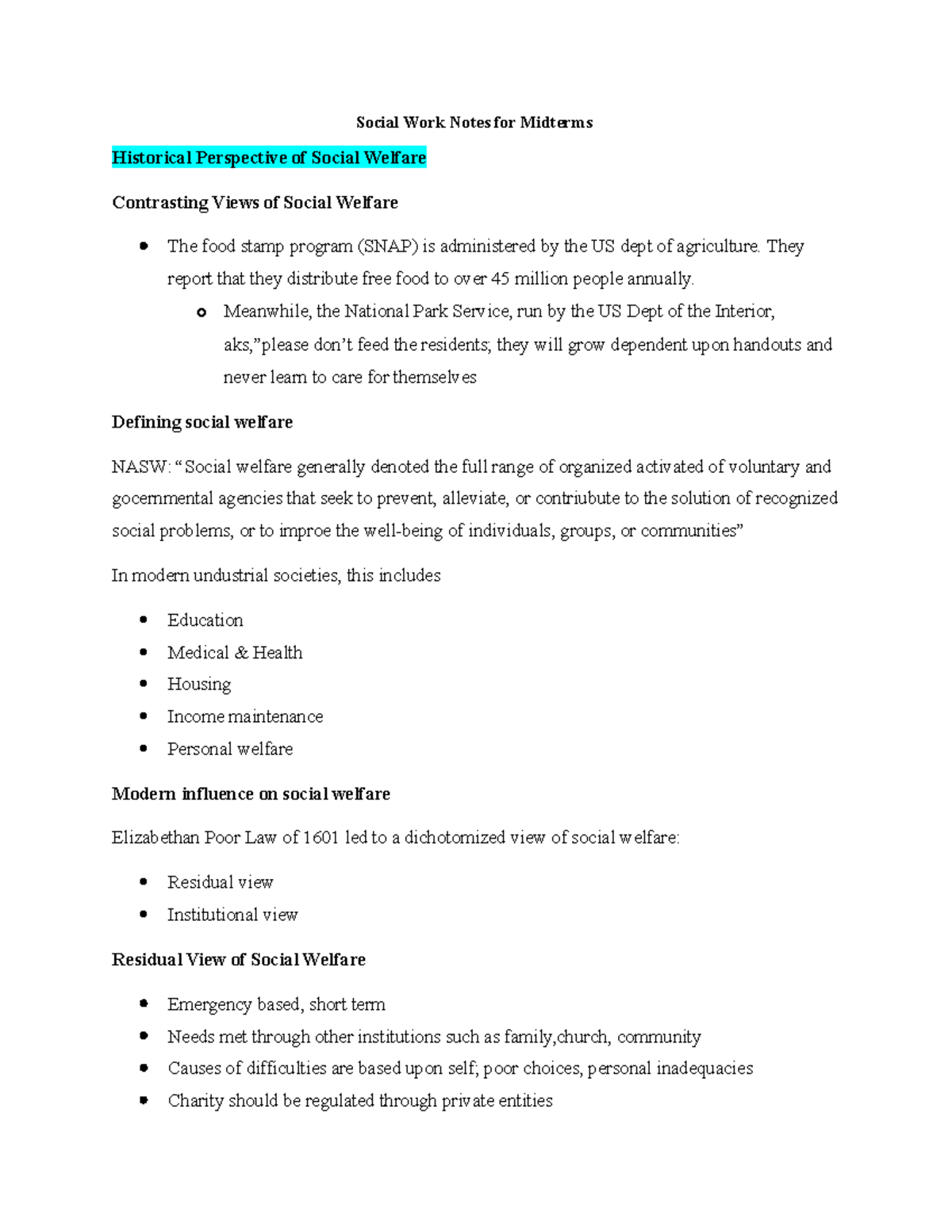 Social Work Notes for Midterms - Social Work Notes for Midterms ...