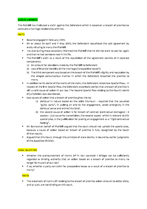 Case Summaries - Succession 273 - Contents Law of Succession Cases ...