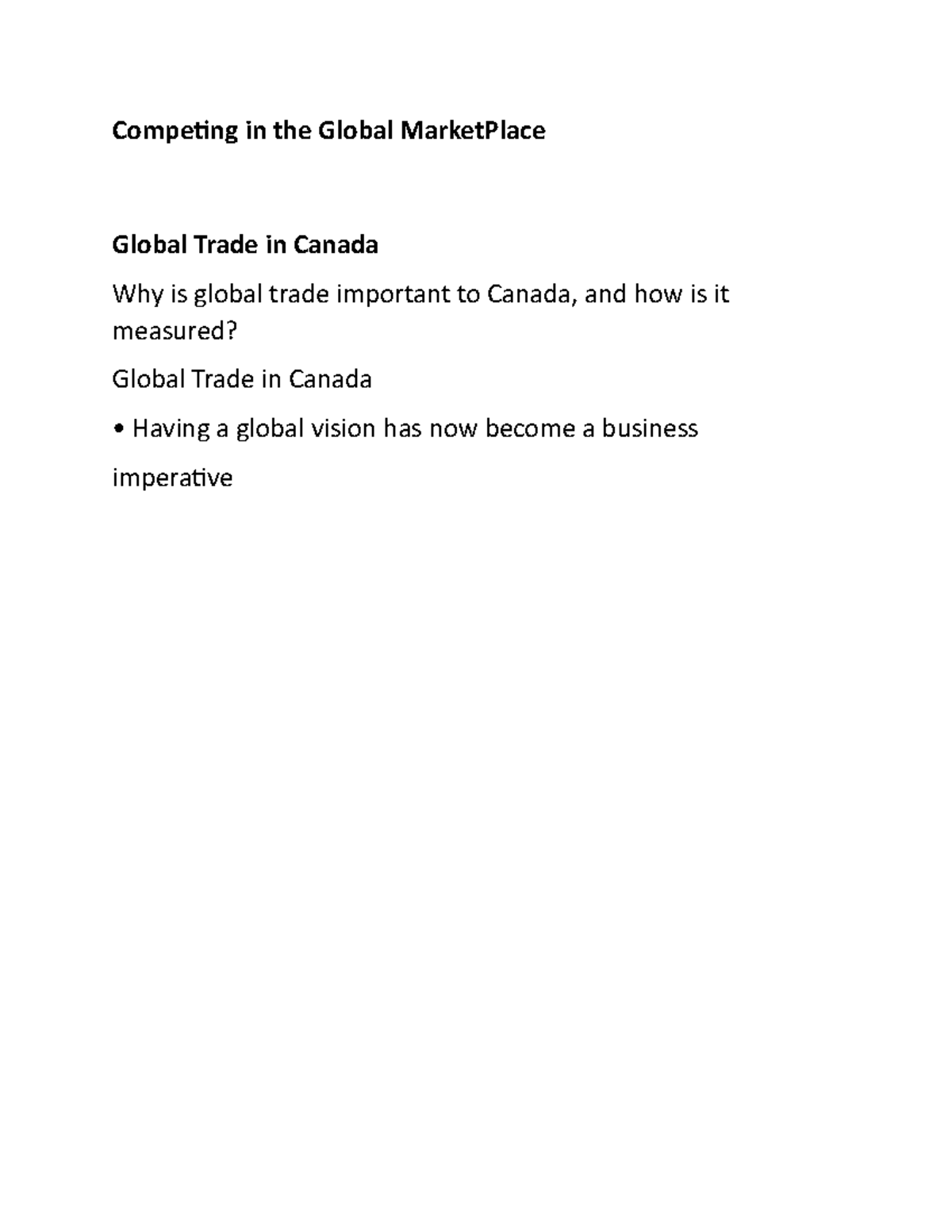 BAM3 - study purpose business - Competing in the Global MarketPlace ...