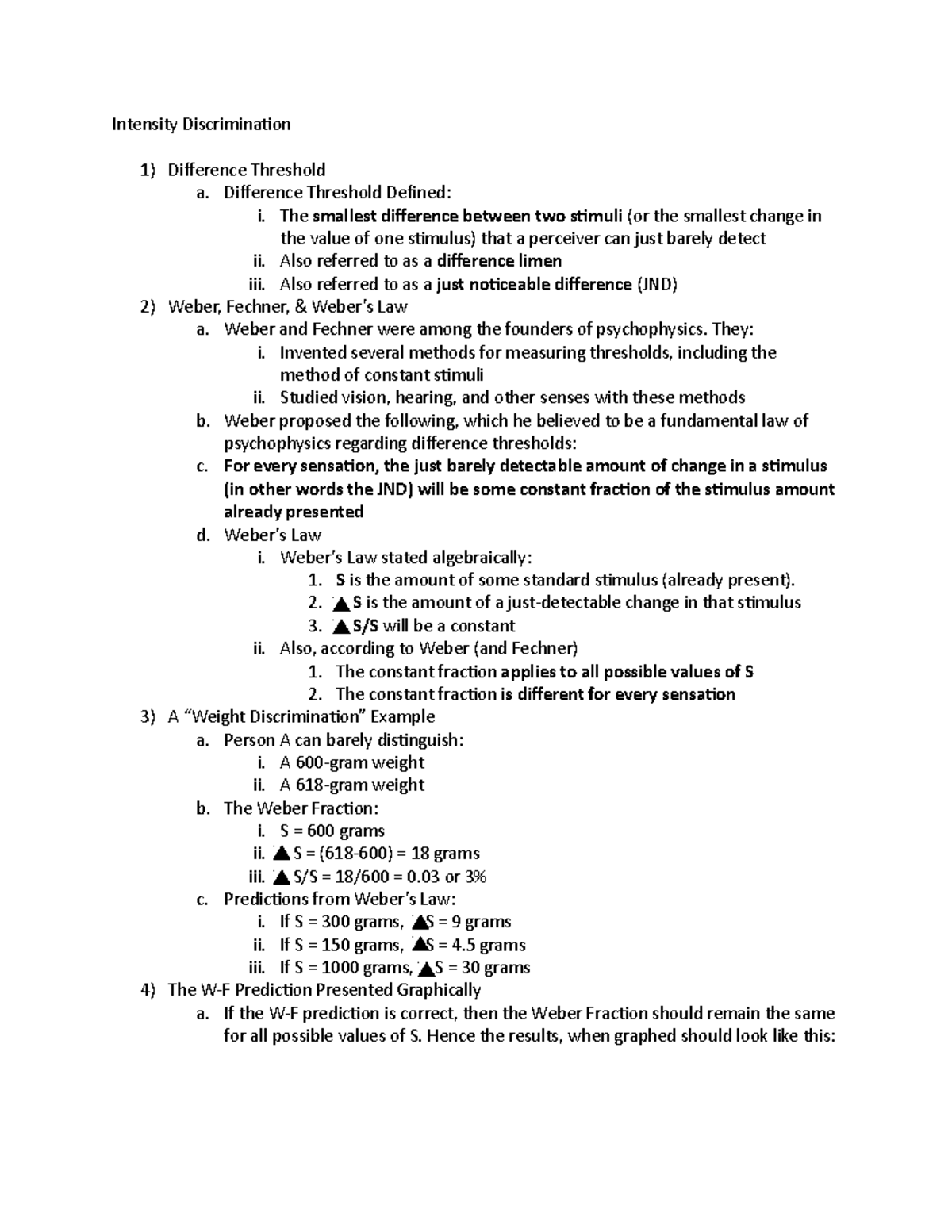 Intensity Discrimination - Intensity Discrimination Difference ...