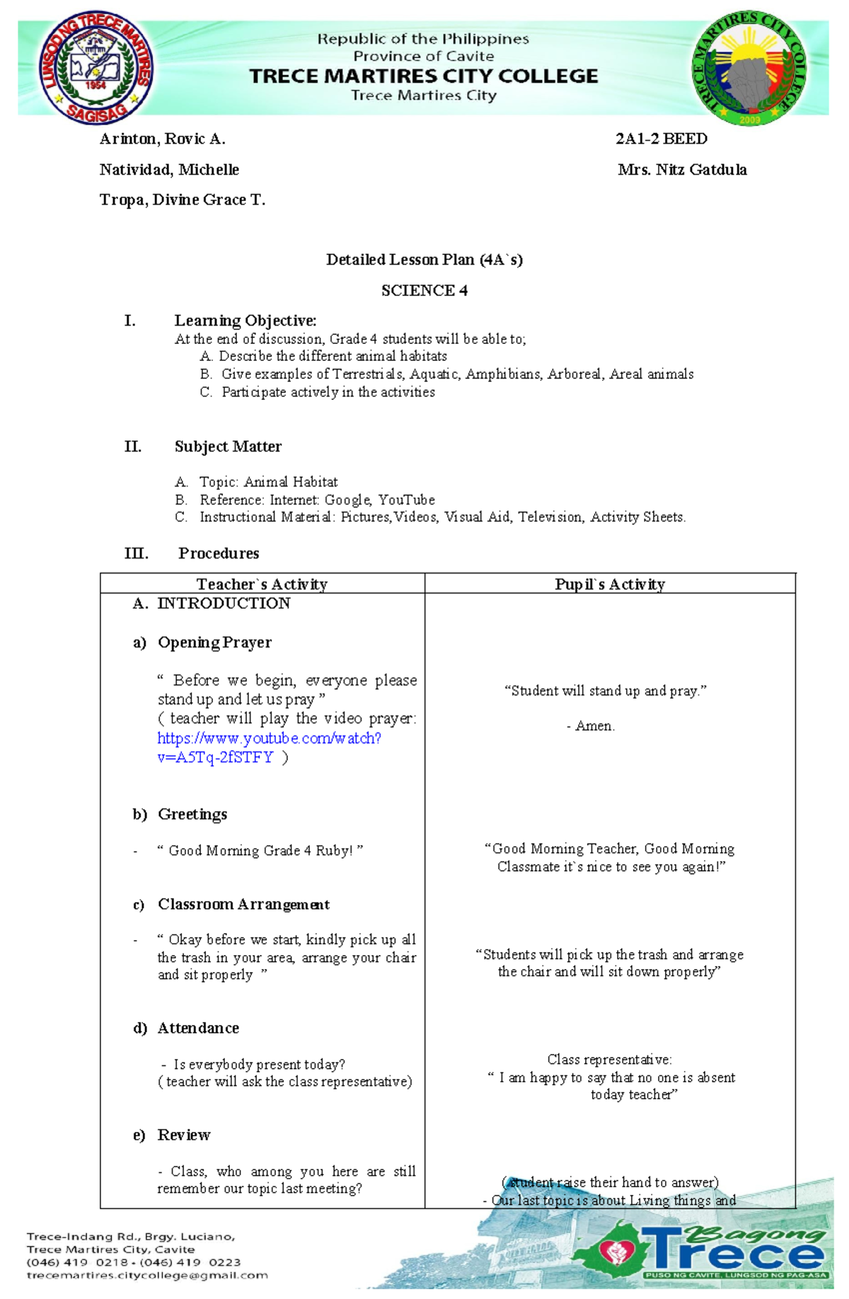 DLP - dskfjcvdffd e sdh jweofjd - Arinton, Rovic A. 2A1-2 BEED ...