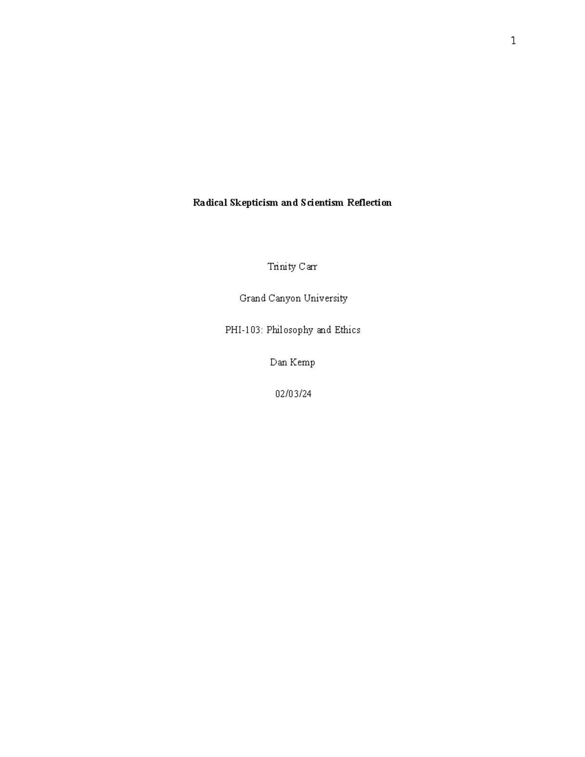 Radical Skepticism and Scientism Reflection - Staying up all night to ...