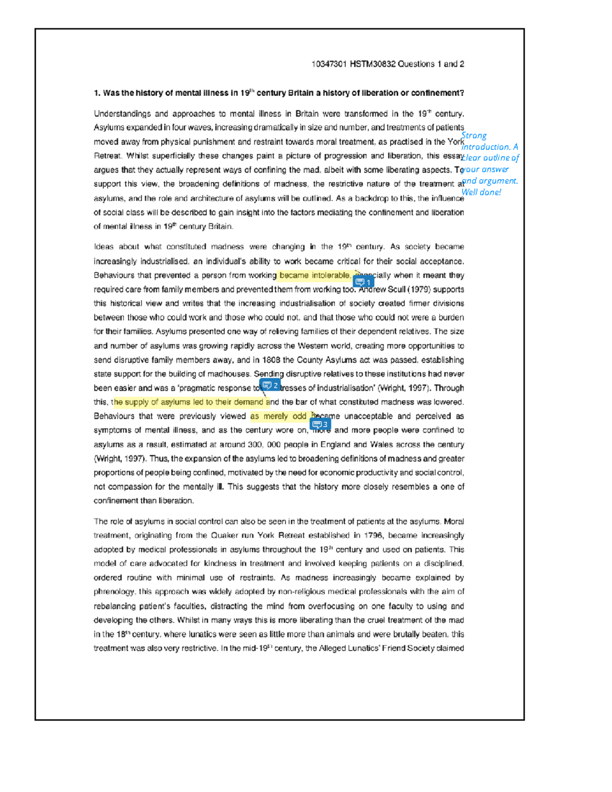 First class paper 1 - Strong introduction. A clear outline of your ...