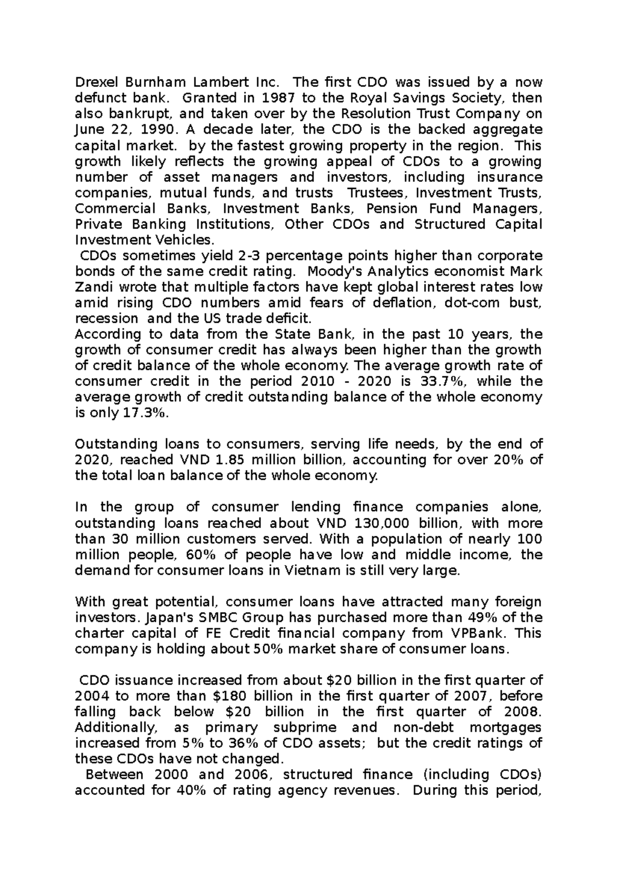 History - cccccccaaa - Drexel Burnham Lambert Inc. The first CDO was ...