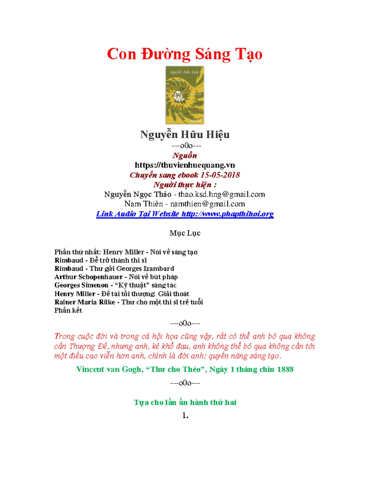 Con Duong Sang Tao Nguyen Huu Hieu - Con Đường Sáng Tạo Nguyễn Hữu Hiệu -o0o- Nguồn ...