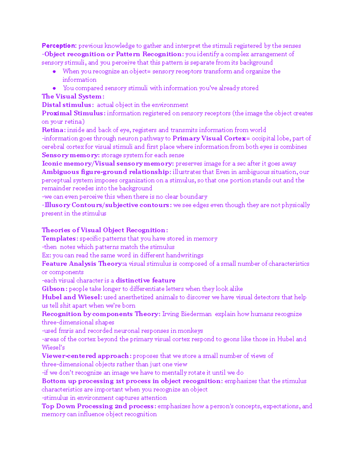 Psyche 2100 chptr 2 - Professor sanctioned notes, definitions ...