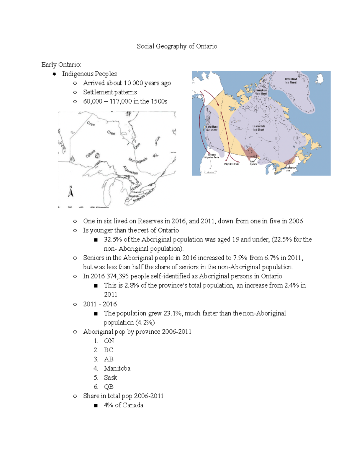 GEO: Week 2 - Lec 2 - Social geography of Ontario - Social Geography of ...