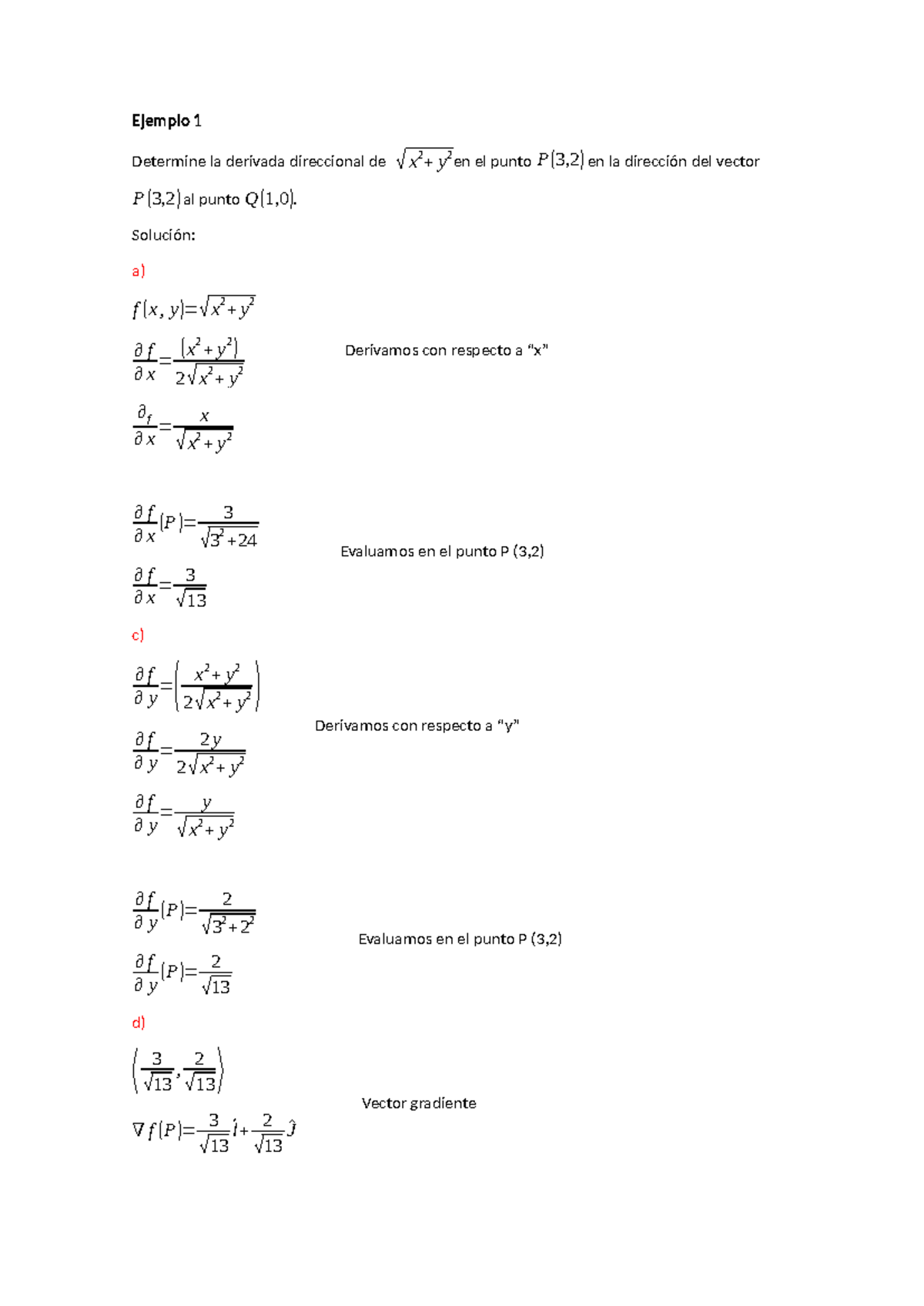 mat.mpmetemntre - Ejemplo 1 Determine la derivada direccional de √ x 2 ...
