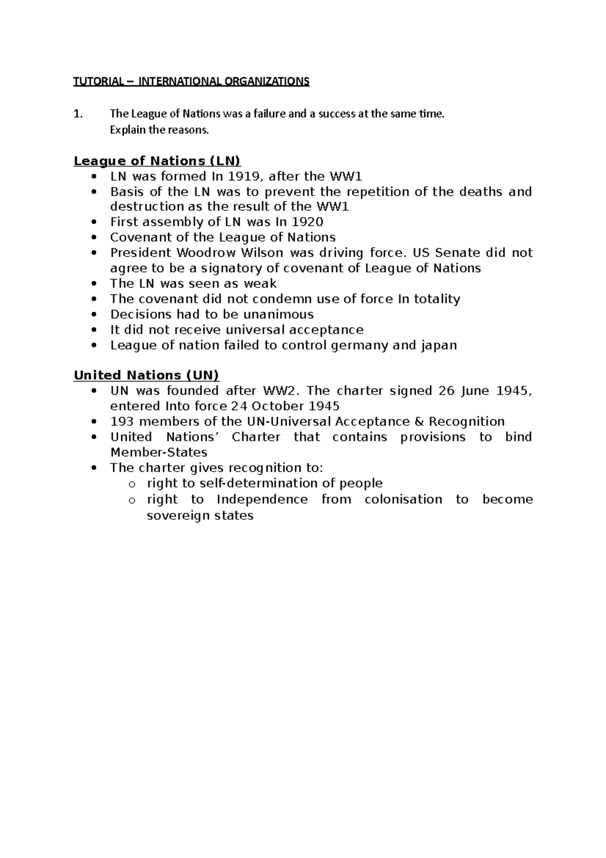 International Organisations - TUTORIAL – INTERNATIONAL ORGANIZATIONS ...