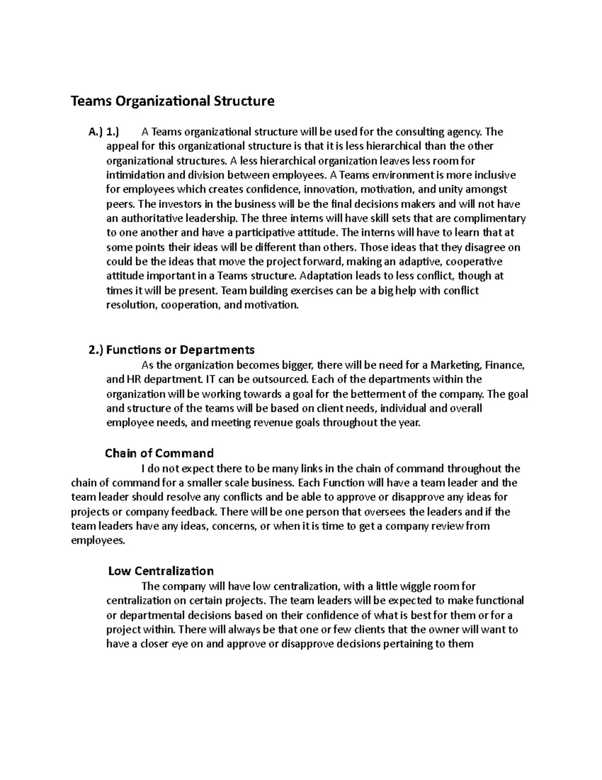 Design Effective Organization Task1 d078 - Teams Organizational ...