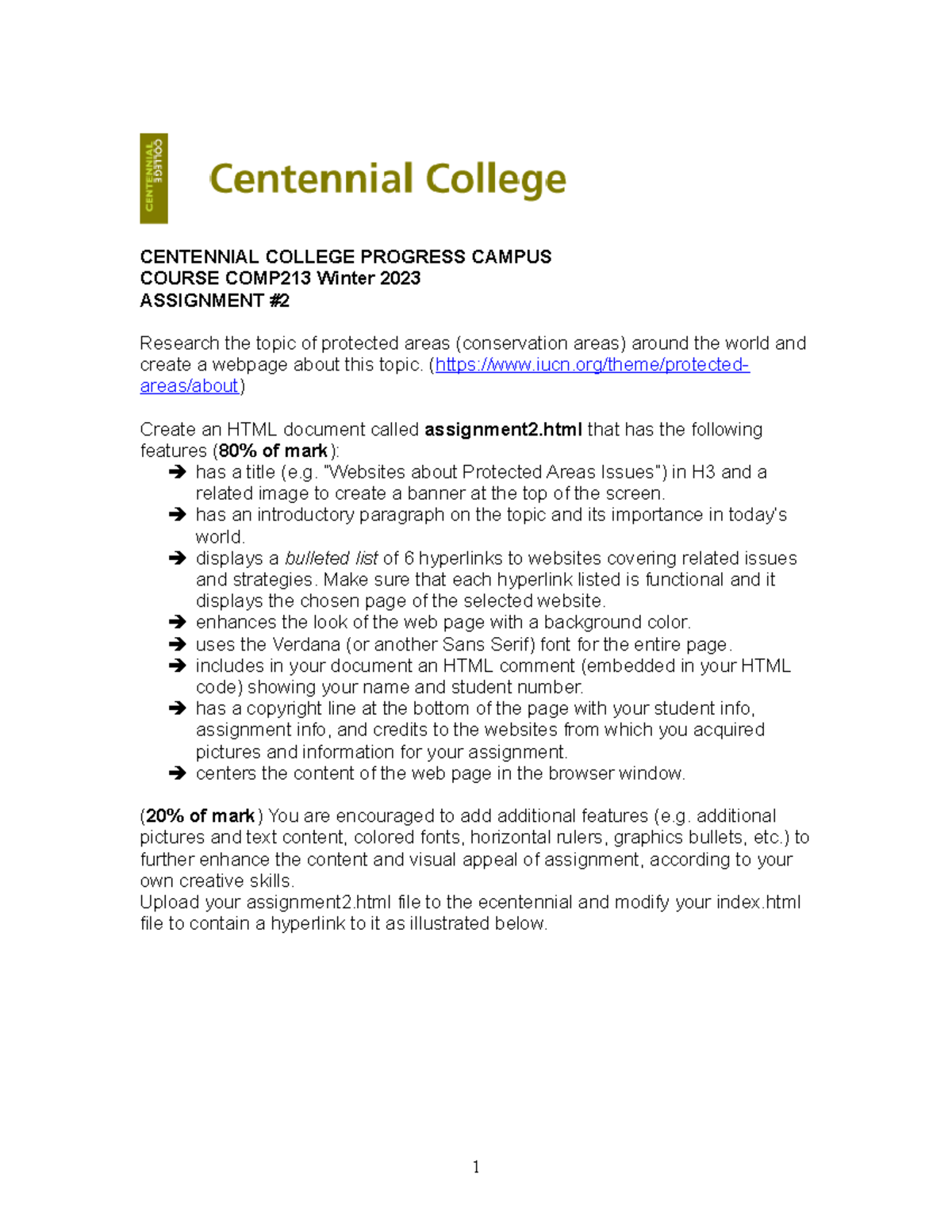 Comp213assignment 2 Assignment 2 Centennial College Progress Campus Course Comp213 Winter