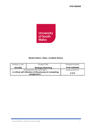 USW - Assessment Cover Sheet and Feedback Form Assignment 2 - FACULTY ...