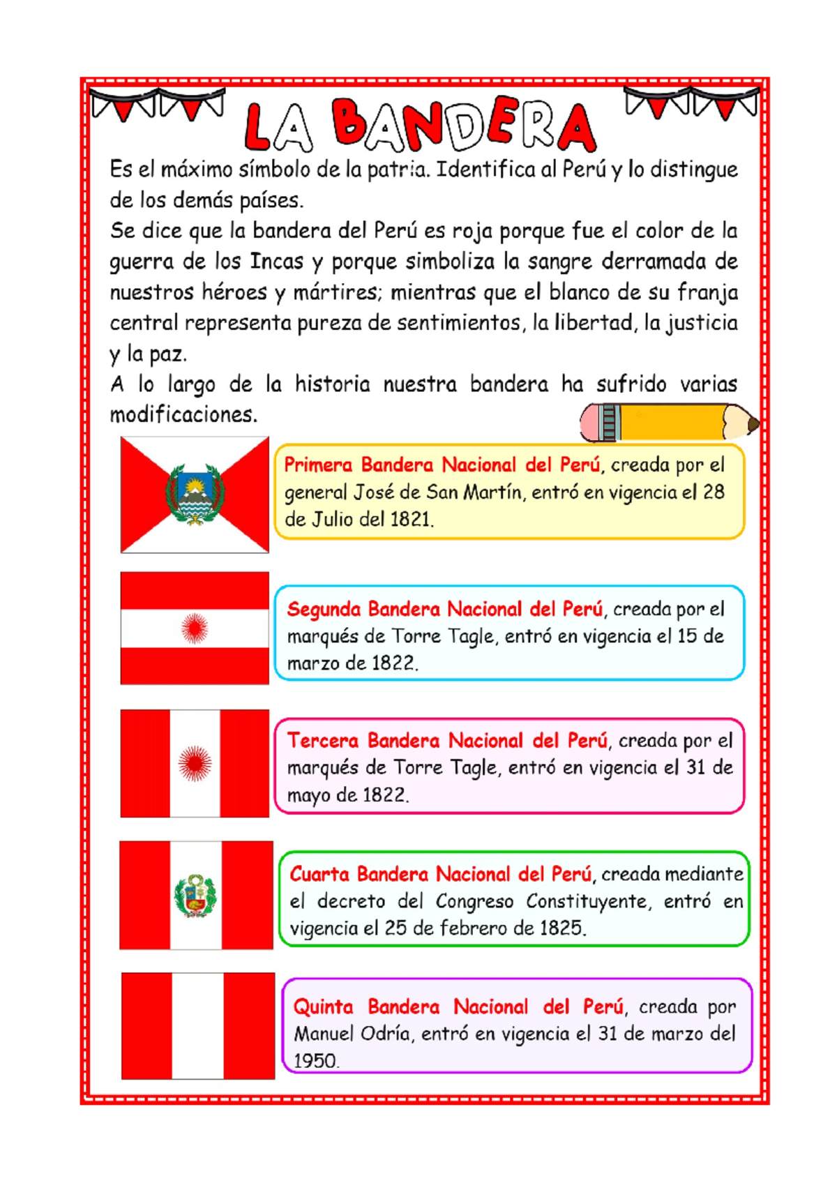 Adicional - lectura de las 4 banderas del peru - lengua originaria ...